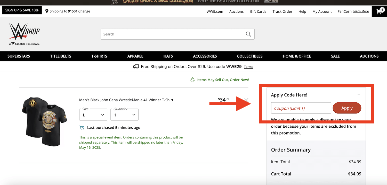 WWEShop coupons - 68% off in September 2025